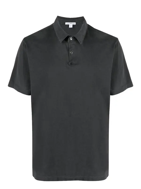 JAMES PERSE Sueded-jersey Polo Shirt - Grey