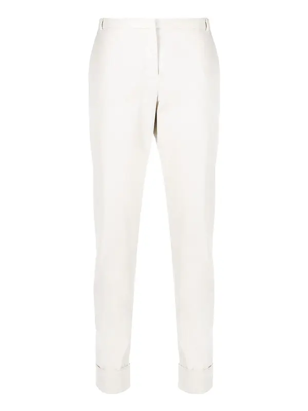 Fabiana Filippi Turn-up Cuff Slim Trousers - Neutrals