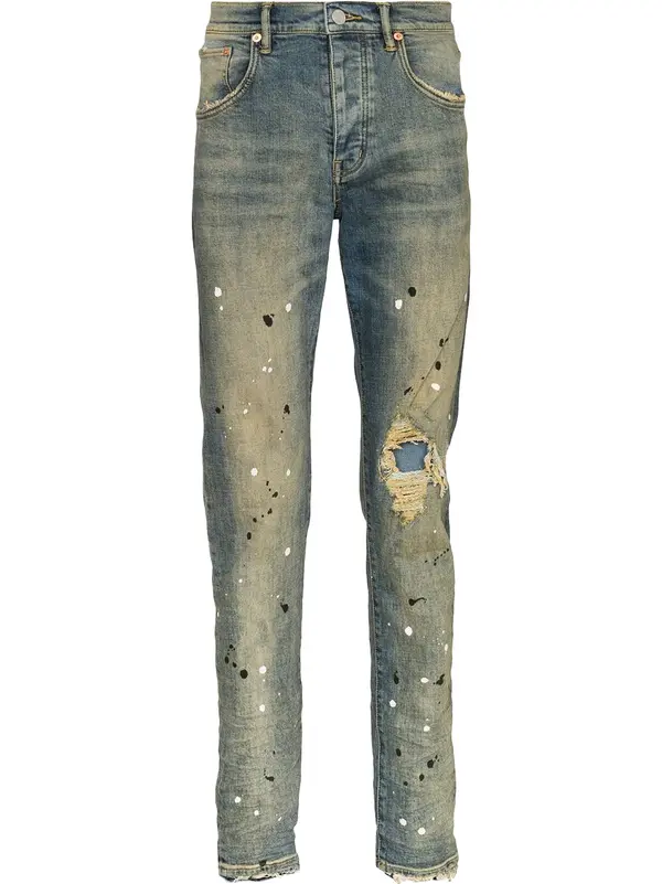 PURPLE BRAND Paint Splatter Jeans - Blue