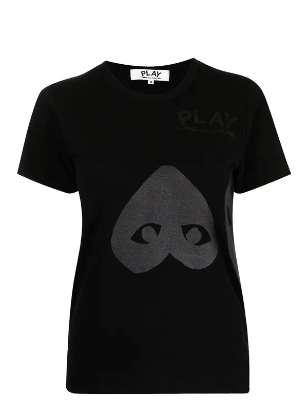 Play Comme Des Garcon Heart Print T-shirt - Black