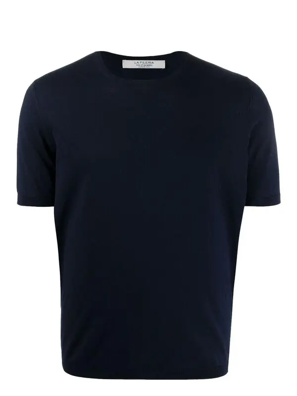 D4.0 Fine-knit T-shirt - Blue