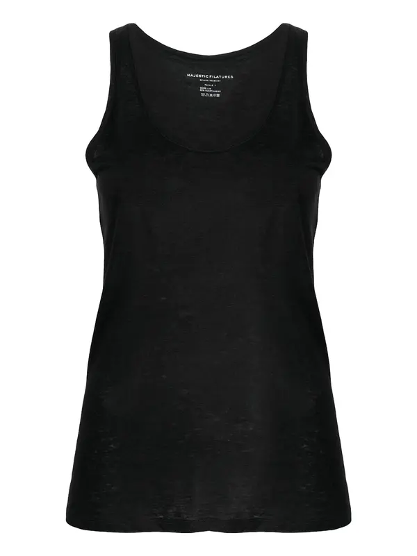 Majestic Filatures Linen Tank Top - Black