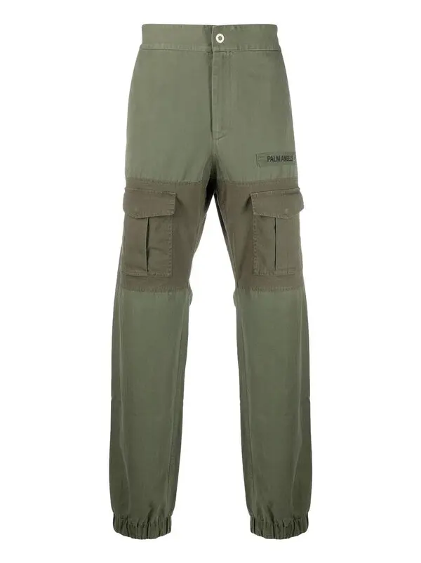 Palm Angels Logo-patch Cargo Trousers - Green
