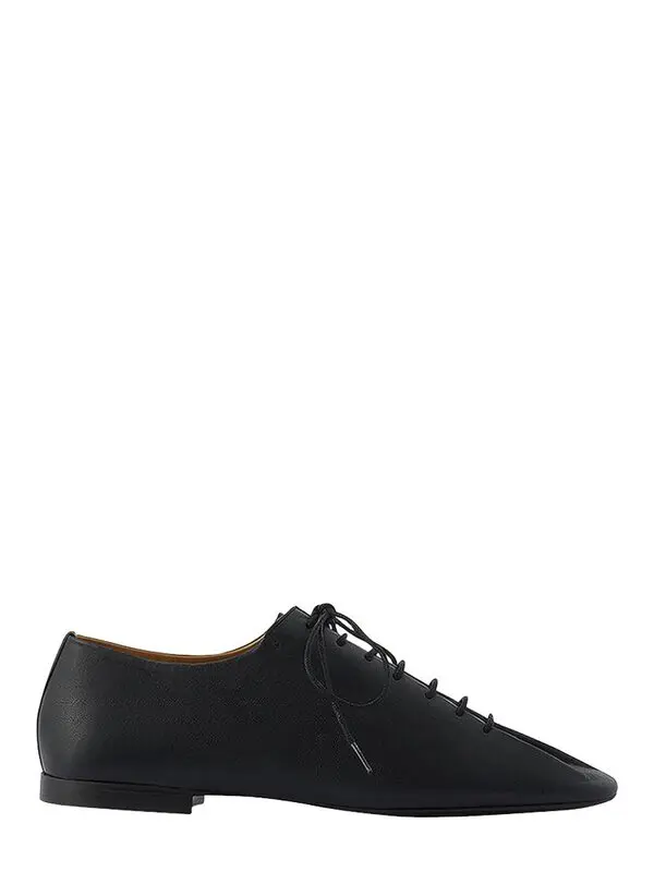 LEMAIRE Leather Lace-up Derby Loafers - Black