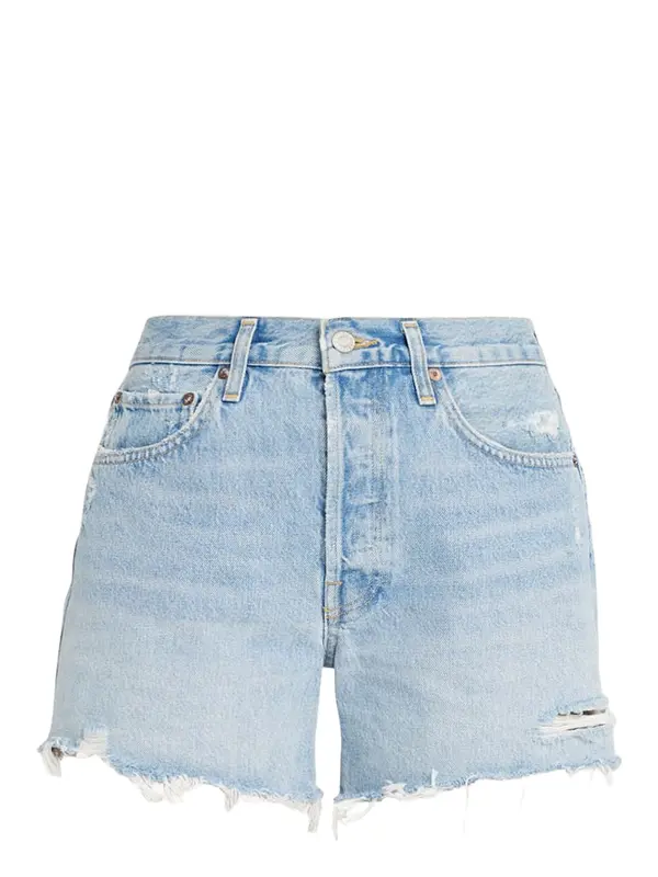 AGOLDE Parker Long Frayed Denim Shorts - Swapmeet