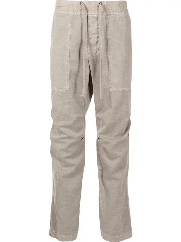 JAMES PERSE Straight-leg Cotton Drawstring Trousers - Neutrals