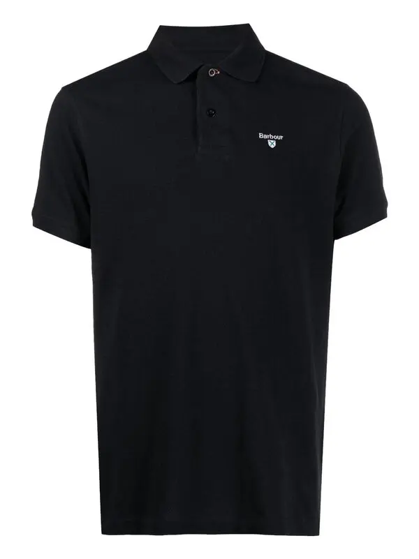 Barbour Logo Embroidered Polo Shirt - Black