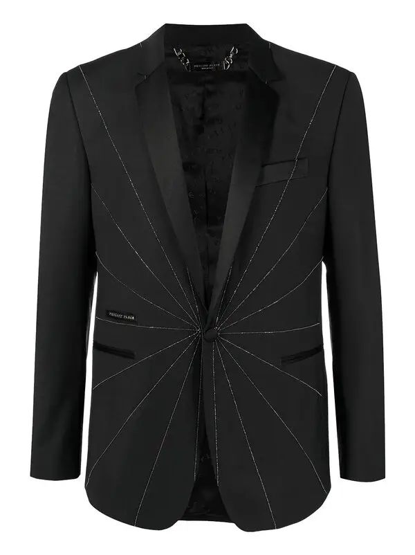 Philipp Plein Embellished Tailored Blazer - Black