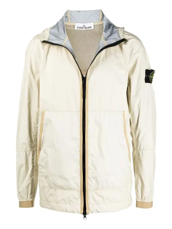 Stone Island Zipped Hooded Jacket - Neutrals