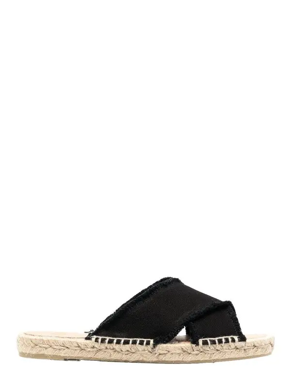 CastaÑer Crossover Strap Espadrilles - Black