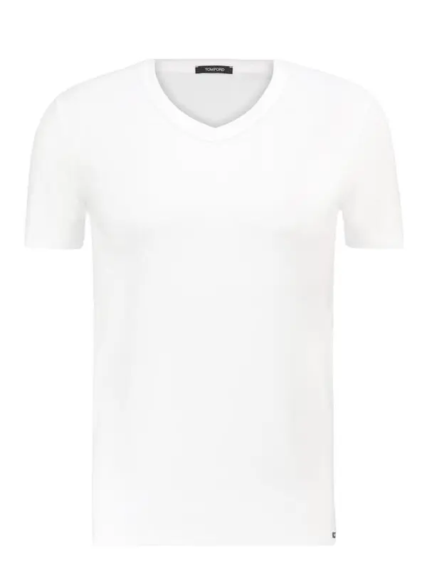 TOM FORD Stretch-cotton V-neck T-shirt - White