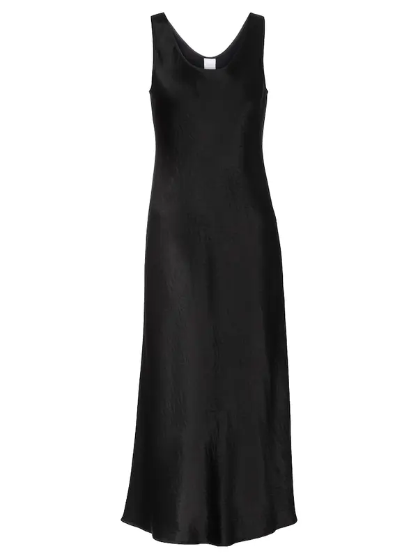 Max Mara Talete Satin Midi Dress - Black