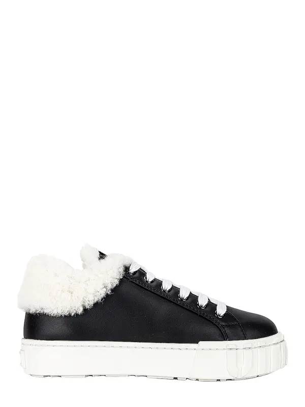 Miu Miu Lace-up Sneakers - Nero & Natural