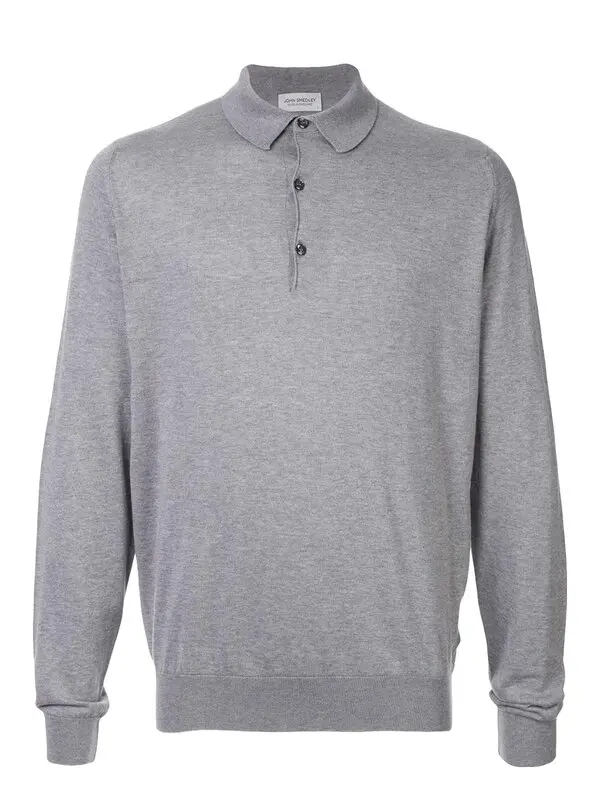 John Smedley Long-sleeve Polo Shirt - Grey