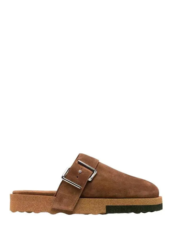 Off-White Comfort Backless Slippers - Brown