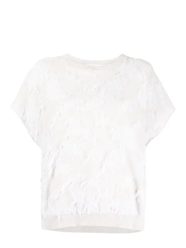 Fabiana Filippi Textured Cotton T-shirt - Neutrals