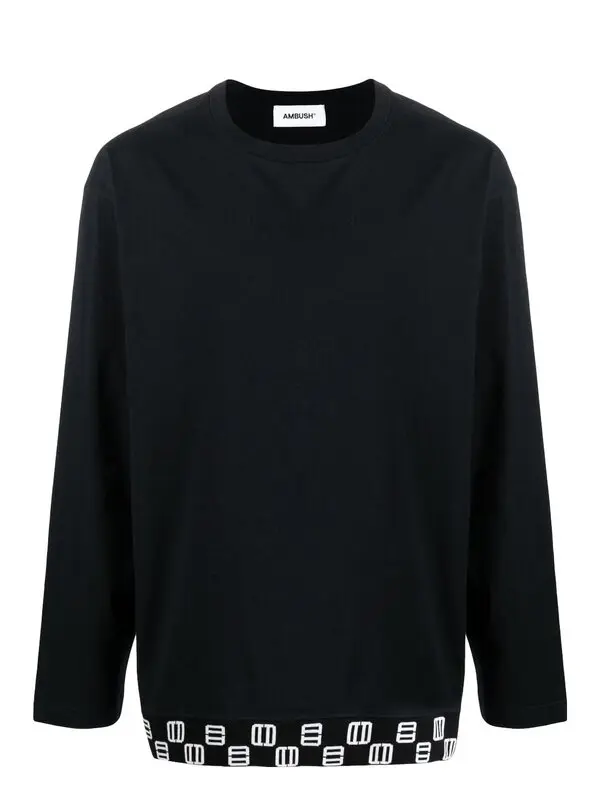 AMBUSH Logo-print Long-sleeved T-shirt - Black