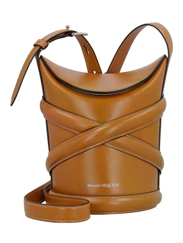 Alexander McQueen The Curve Bucket Bag - Brown