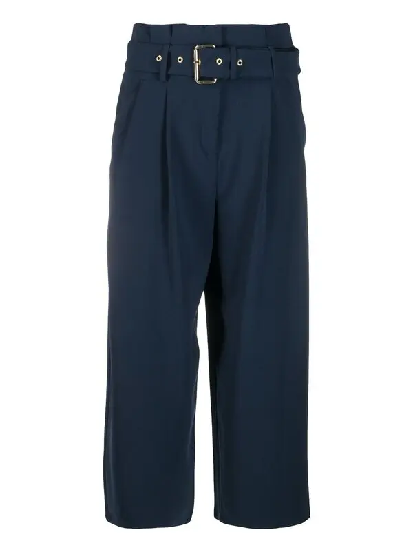 Michael Kors Belted Cropped Trousers - Blue