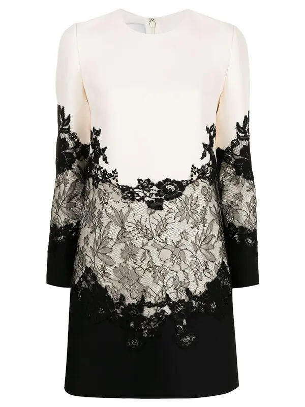 Valentino Garavani Lace-embellished Shift Dress - Black