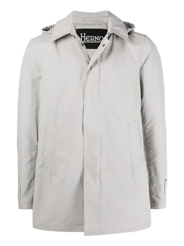 Herno Long-sleeve Zip-up Jacket With Classic Collar - Grey