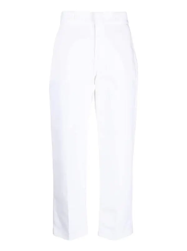 Dickies Cropped Press-crease Trousers - White