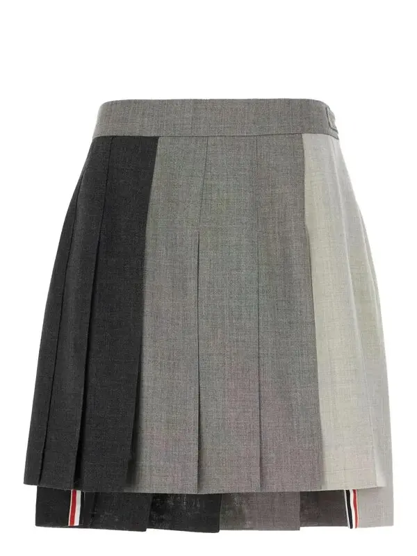 Thom Browne Pleated Mini Skirt - Grey