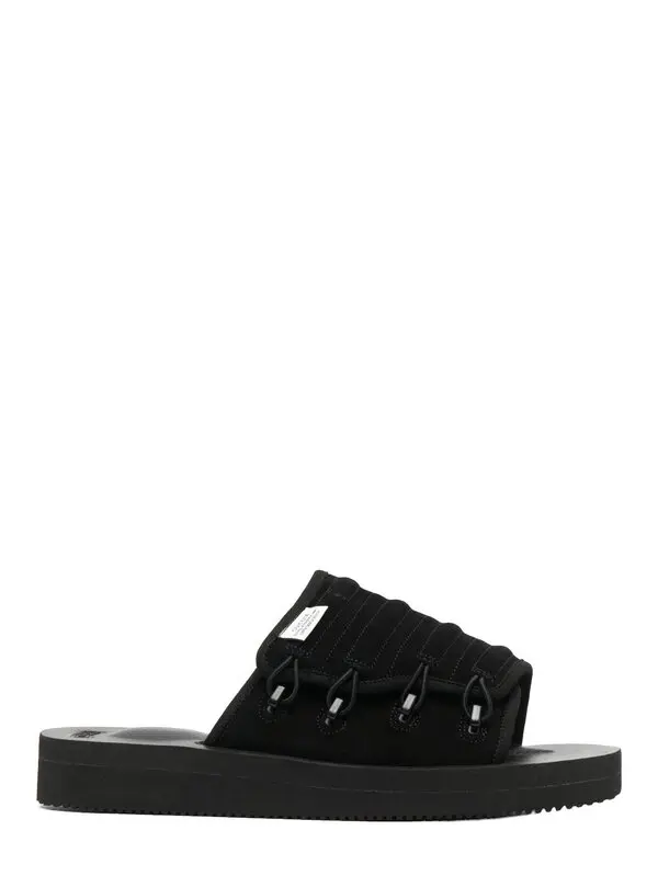 Suicoke Logo Open-toe Slides - Black