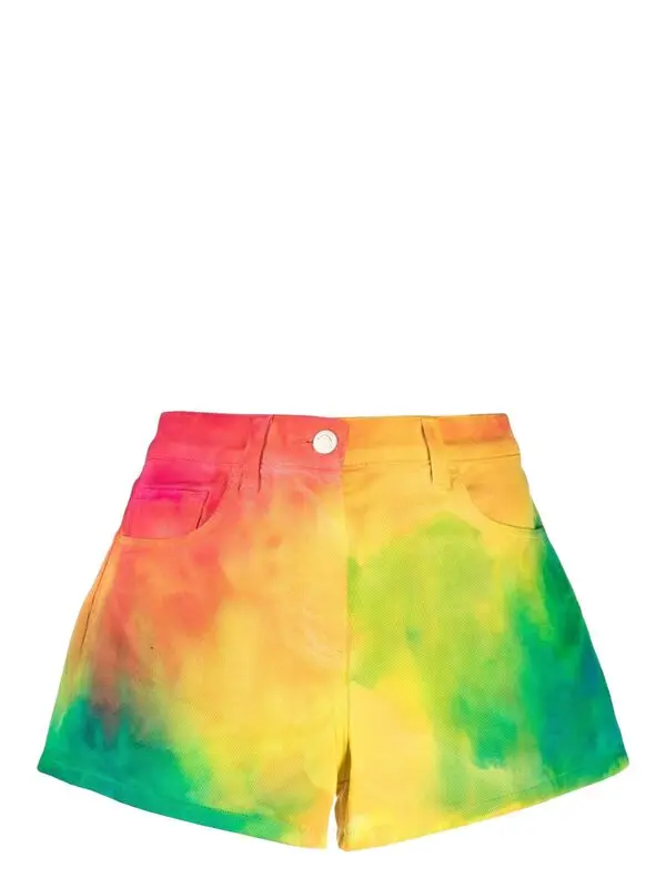 IRENEISGOOD Tie-dye Print Cotton Shorts - Orange