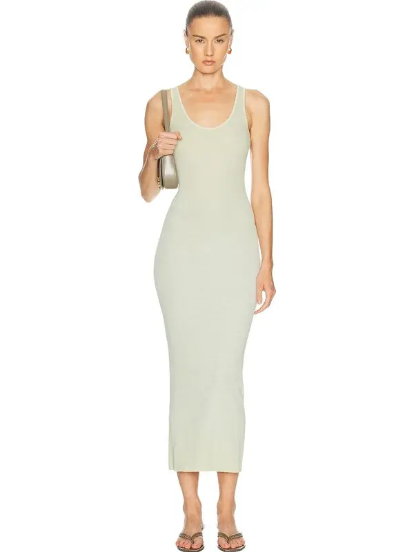 Enza Costa Silk Rib Ankle Length Tank Dress - Beach Glass