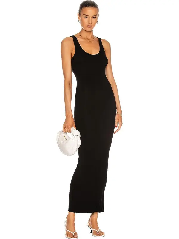 Enza Costa Stretch Silk Knit Maxi Tank Dress - Black