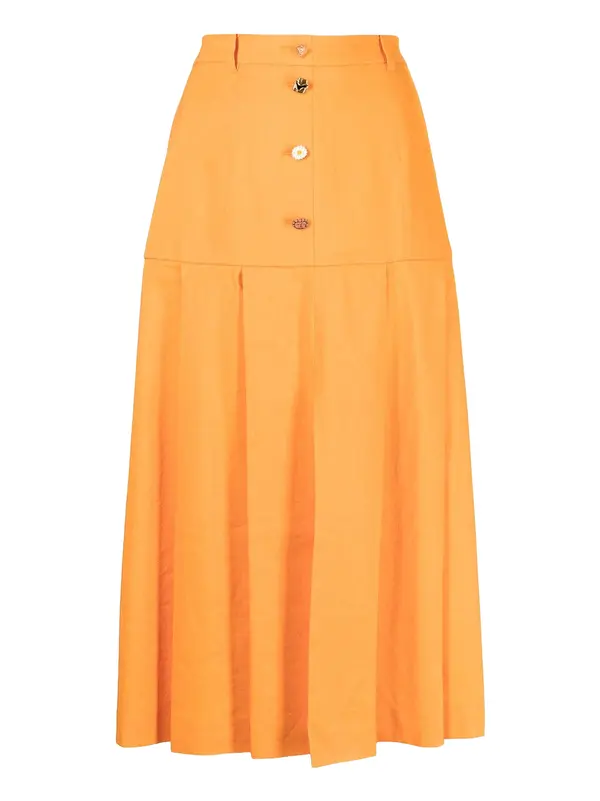 REJINA PYO Button-detailed Midi Skirt - Orange