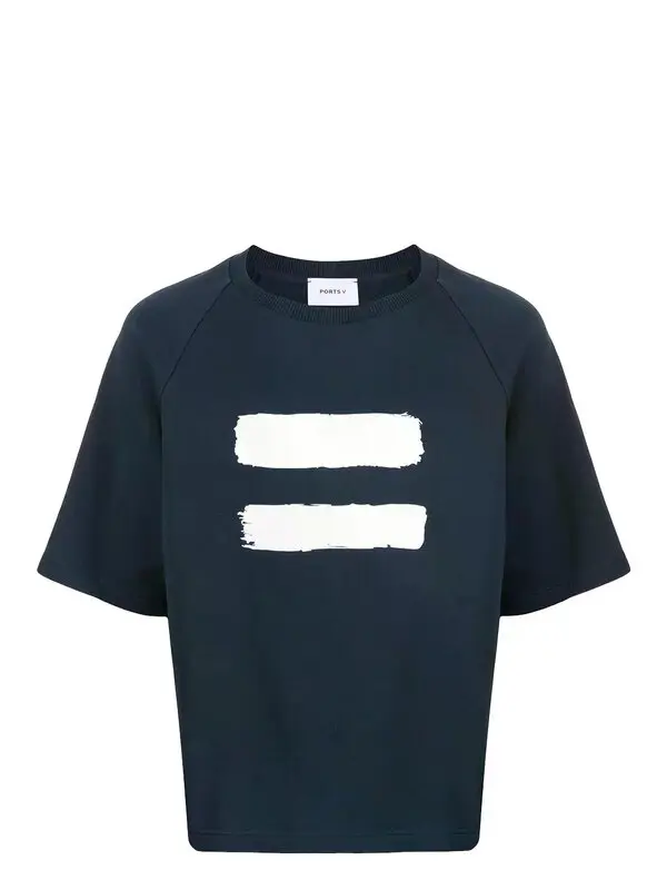 PORTS V Graphic Print T-shirt - Blue