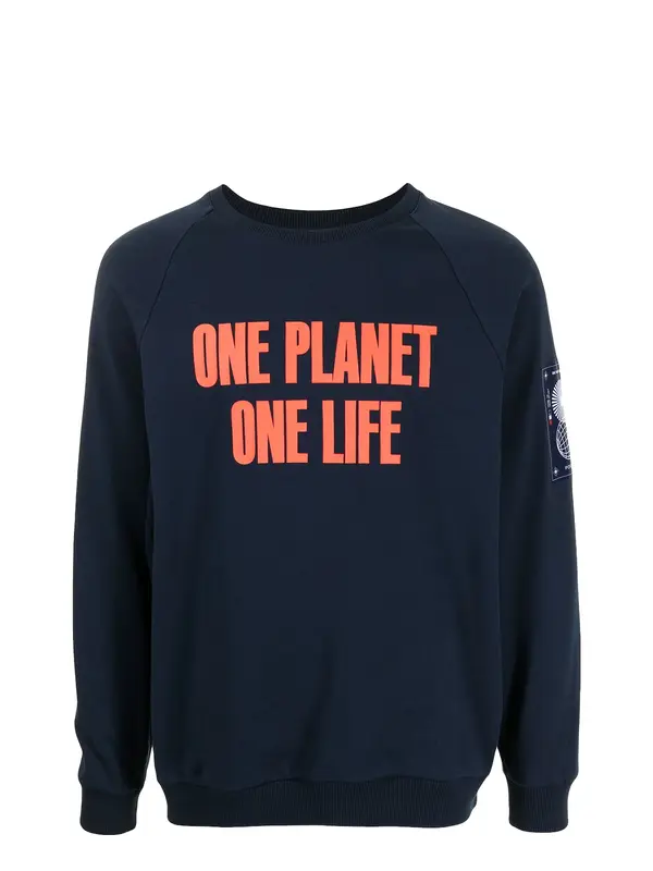 PORTS V One Planet One Life Logo-print Sweatshirt - Blue