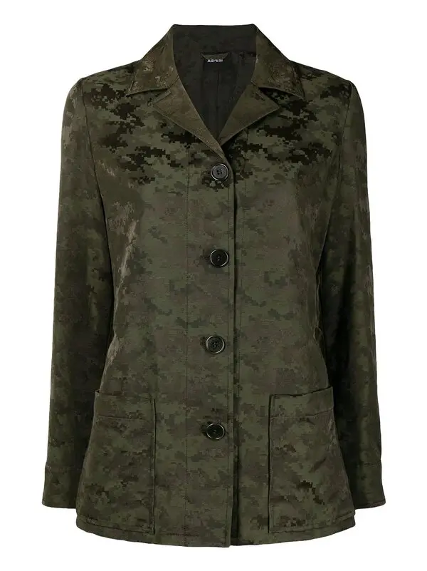 Aspesi Camouflage-print Jacket - Green