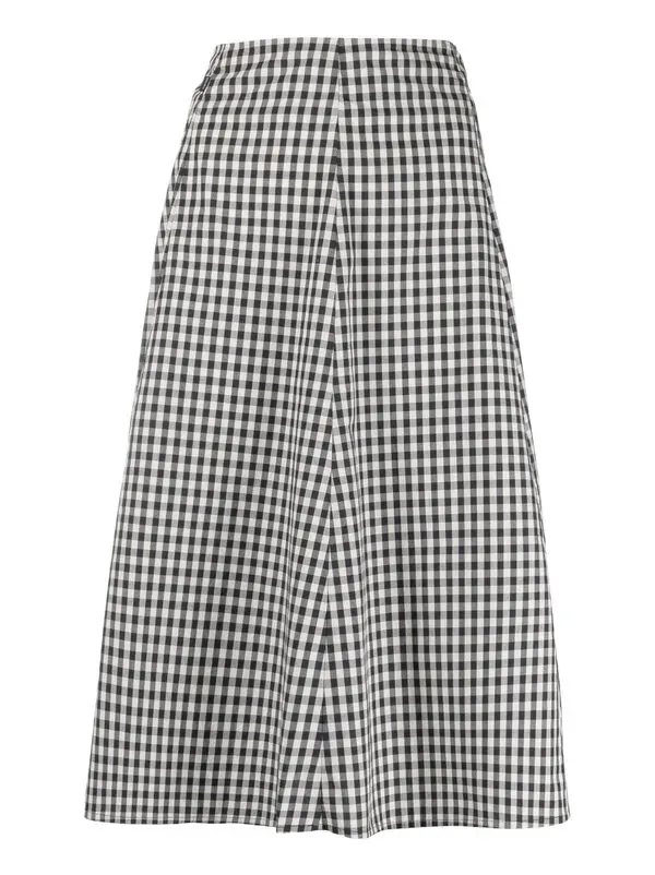Woolrich Midi Checked Cotton Skirt - Blue