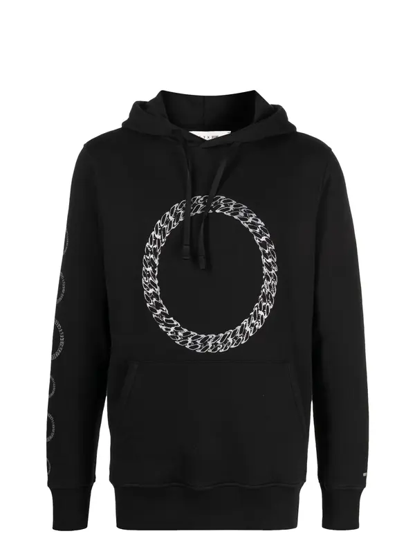 1017 Alyx 9sm Logo Circle Print Hoodie - Black