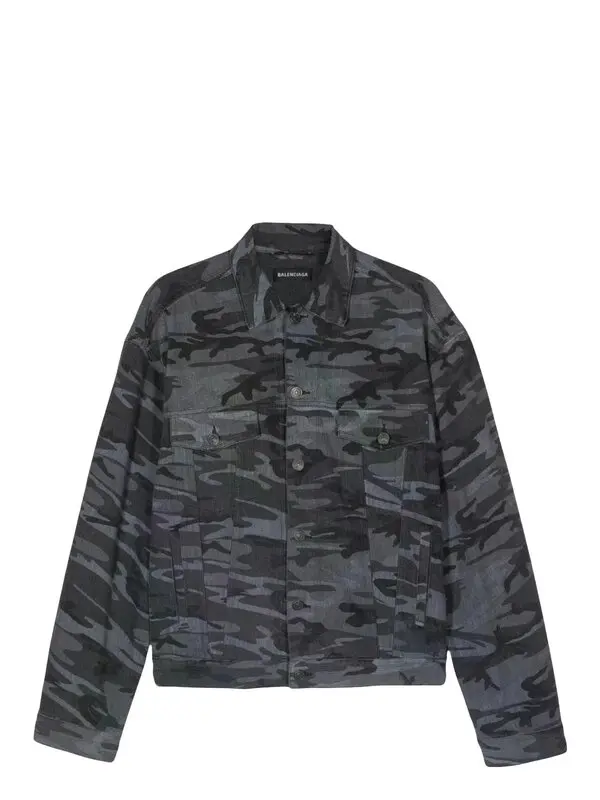 Balenciaga Camouflage-print Jacket - Grey