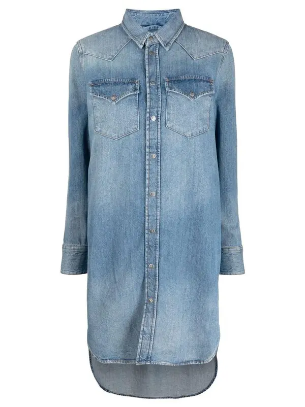DIESEL® Long-sleeved Denim Shirt Dress - Blue