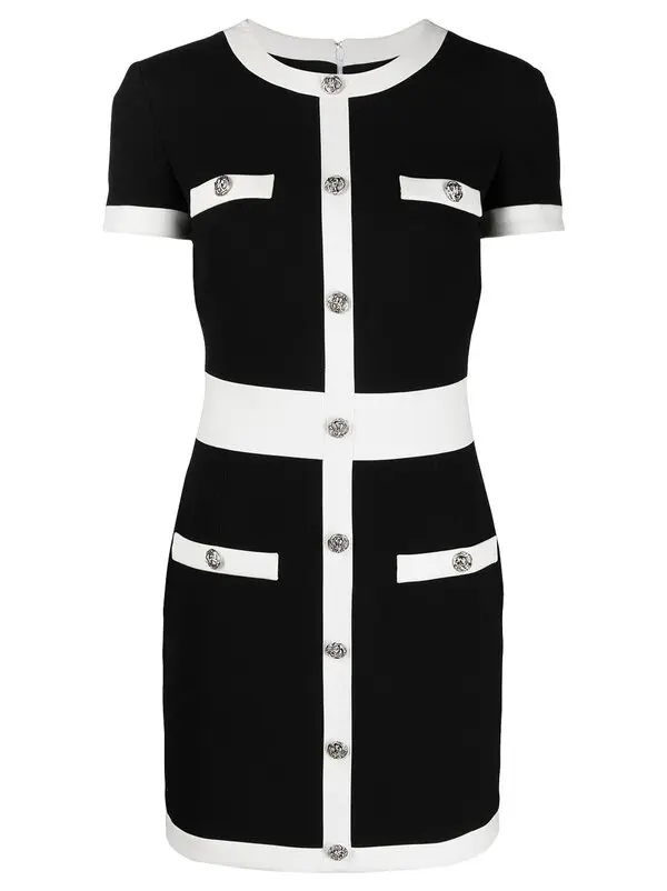 Philipp Plein Contrast-trim Mini Dress - Black