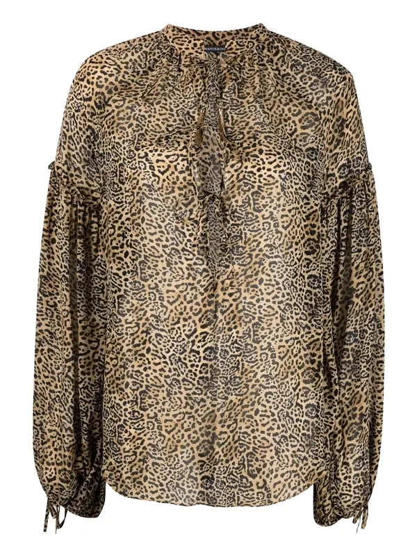 Wandering Leopard Print Blouse - Neutrals