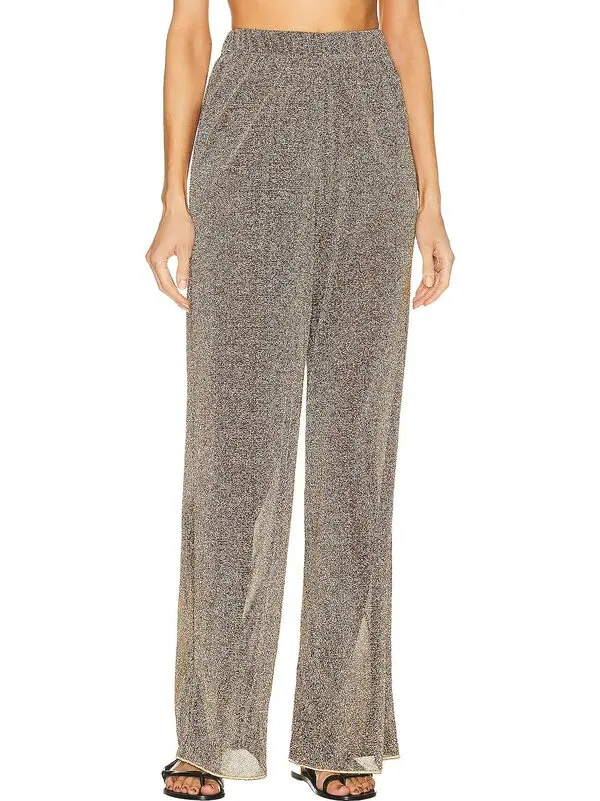 Oseree Lumiere Metallic Knit Pant - Sand
