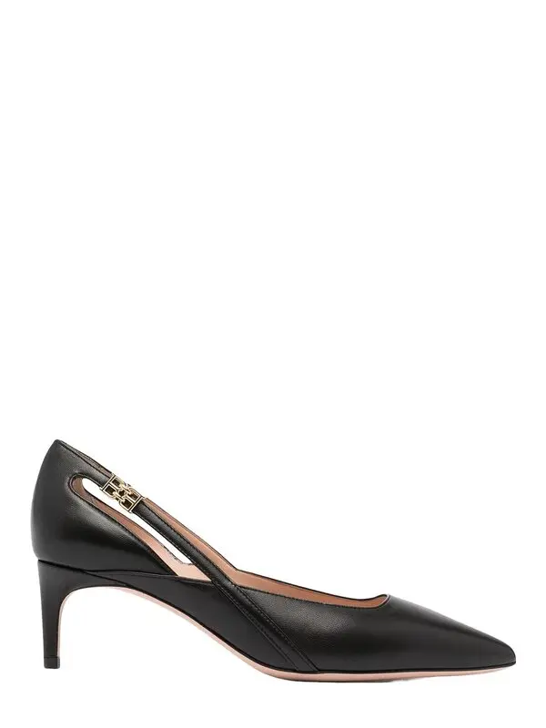 Bally Elsa B-chain Plaque Leather Pumps - Black