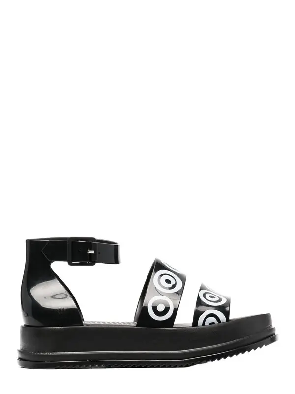 10 CORSO COMO Logo Print Chunky Sandals - Black
