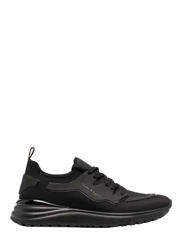 FERRAGAMO Logo Print Low-top Sneakers - Black