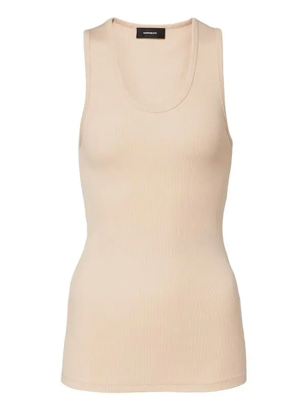 Wardrobe.NYC Ribbed-knit Tank Top - Beige