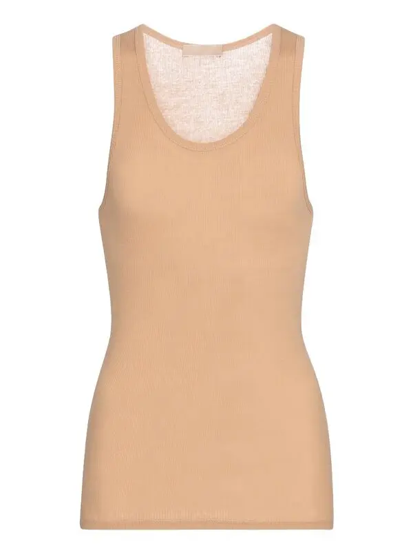 Wardrobe.NYC Ribbed Cotton Tank Top - Beige
