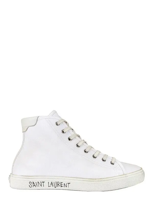 Saint Laurent Malibu Mid-top Sneaker - Blanc Optique