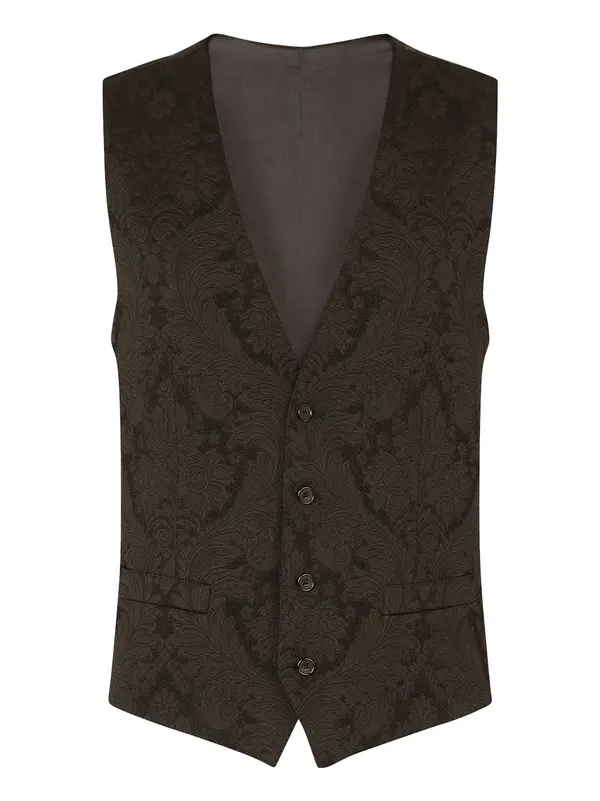 Dolce & Gabbana Floral Jacquard Waistcoat - Black