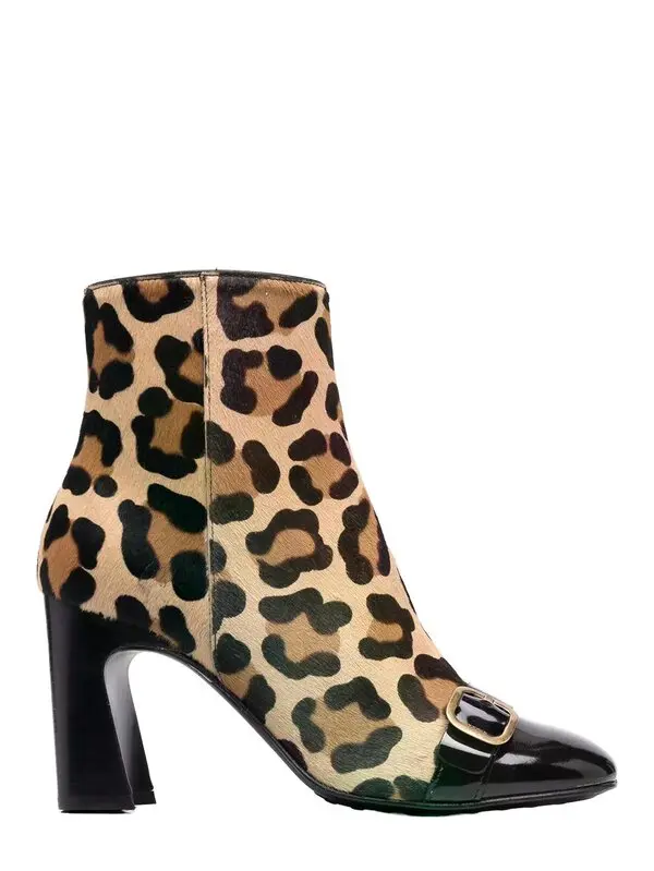 TOD'S Leopard Print Heeled Boots - Brown